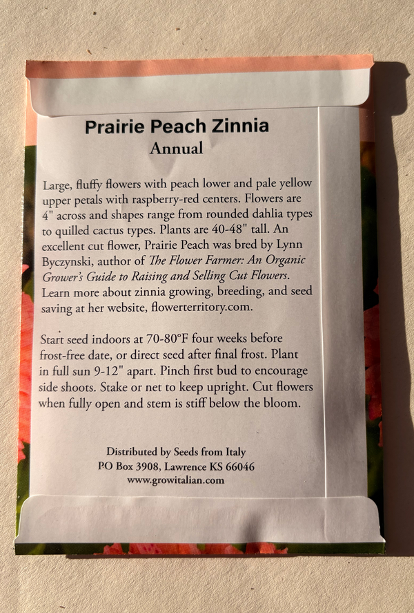 Prairie Peach Zinnia – Seeds from Italy